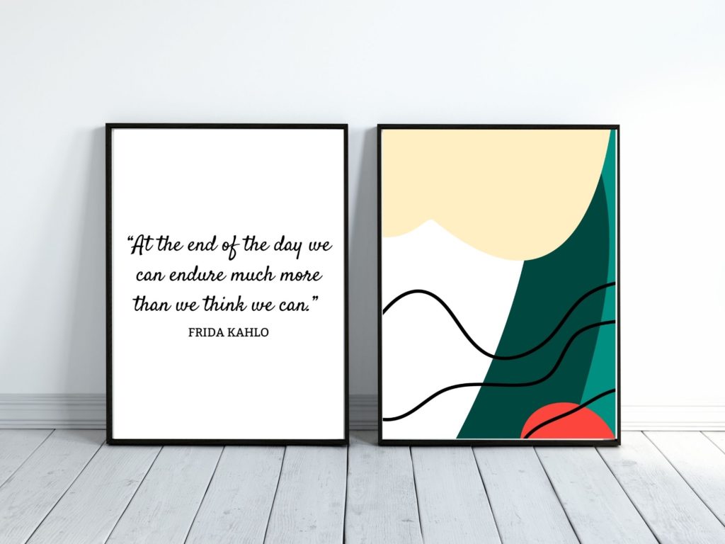 Frida Kahlo Quote + Abstract Art Print | Set of two Prints | Wall Art ...