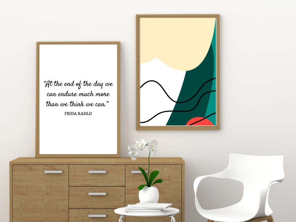 Frida Kahlo Quote + Abstract Art Print | Set of two Prints | Wall Art ...