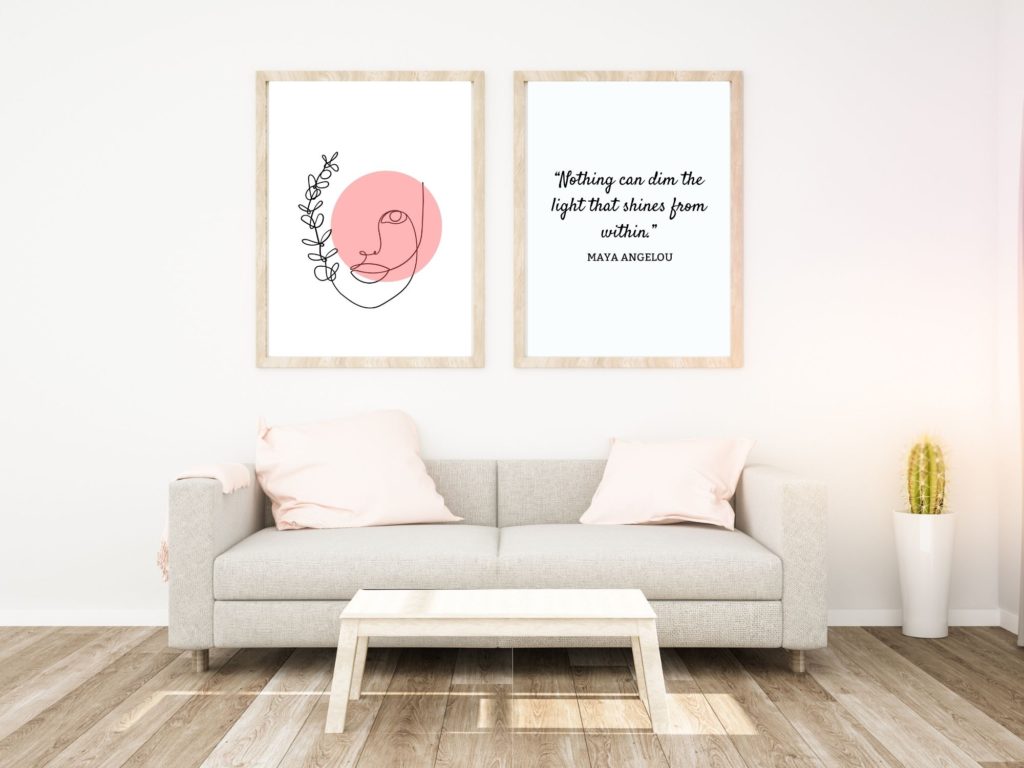 Maya Angelou Quote + Abstract Art Print | Set of two Prints | Wall Art ...