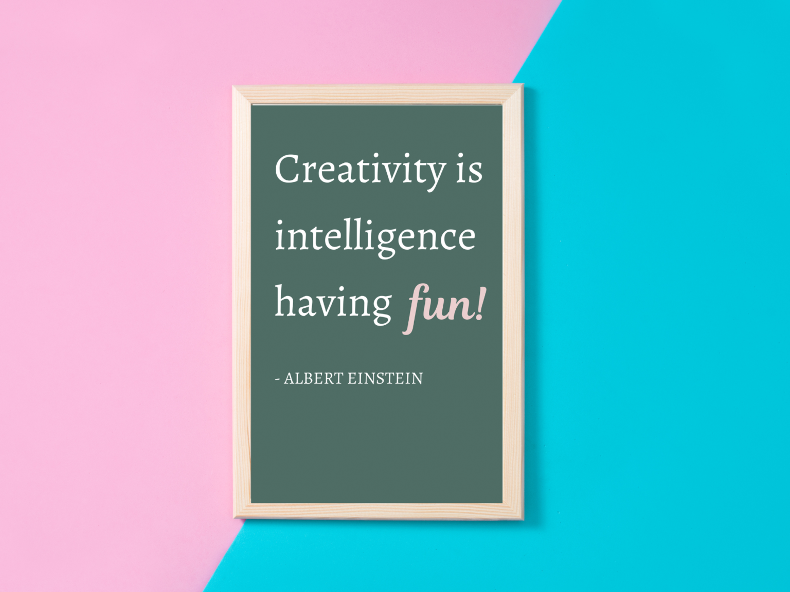 Albert Einstein Quote - Creativity is intelligence | Wall Art | Museum ...