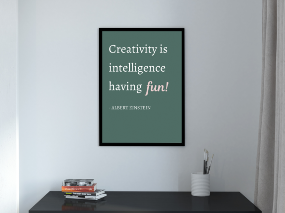 Albert Einstein Quote - Creativity is intelligence | Wall Art | Museum ...