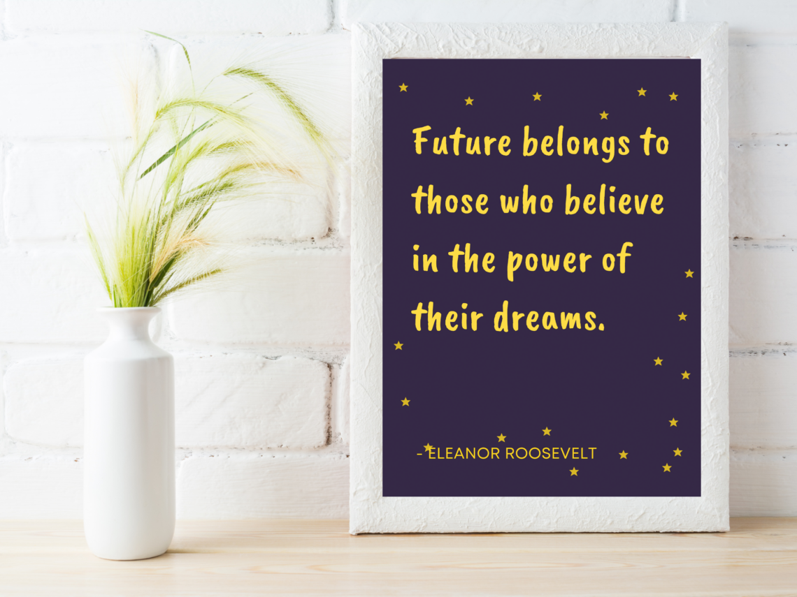 Eleanor Roosevelt Quote - The future belongs to those | Wall Art ...