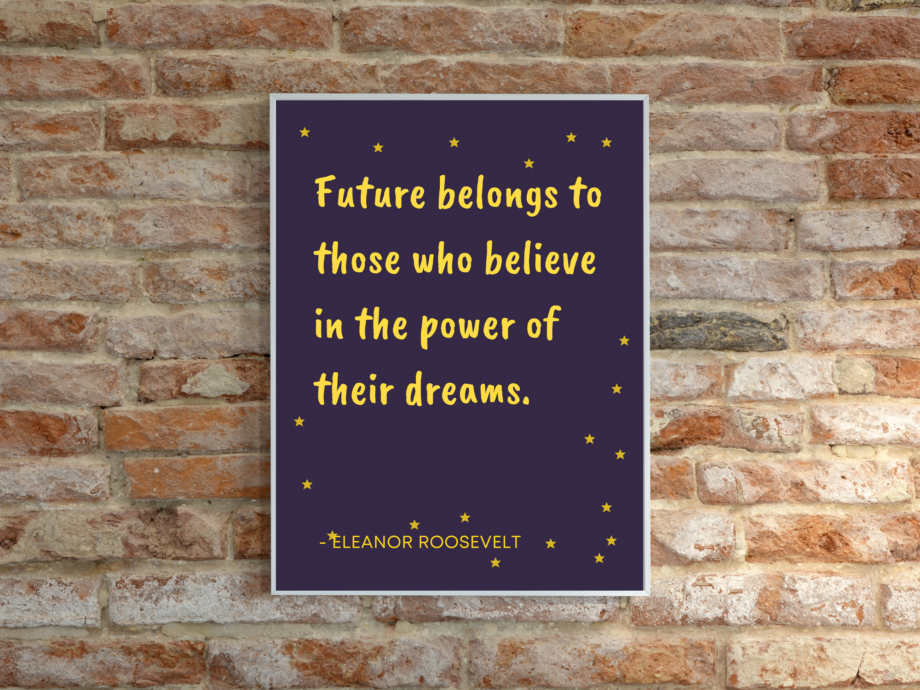 Eleanor Roosevelt Quote - The future belongs to those | Wall Art ...